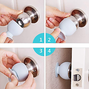HEFUTE Door Knob Cover 2 Pack Safety Door Stopper for Wall Protection Decorative Door Bumper Suitable for Bedroom Kitchen Office(Green)
