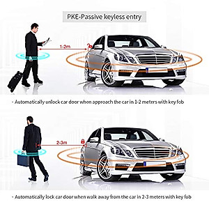 EASYGUARD EC003N-K Car Alarm System keyless Entry pke Remote Engine Start Stop Push Start Stop Automatically Lock or Unlock car Door Universal Version fits for Most dc12v Cars