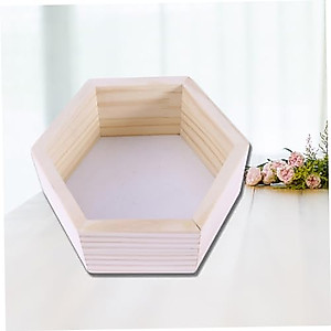 CORHAD Children's Clothing Store Mounted Shelves Kid Room Decor Plants Decor Childrens Clothing Store Rack Rustic Wall Shelf Wall Shelves Hexagonal Shelves Wooden White