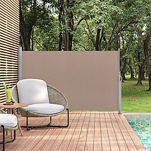 GeRRiT 118"" x 63"" Patio Outdoor Aluminum Handle Pentacle Sun Side Pull Shed Canopy Tent, Brown, rxze001