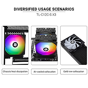 Thermalright TL-C12C-S X3 CPU Fan 120mm Case Cooler Fan, 4pin PWM Silent Computer Fan with S-FDB Bearing Included, up to 1550RPM Cooling Fan（3 Quantities