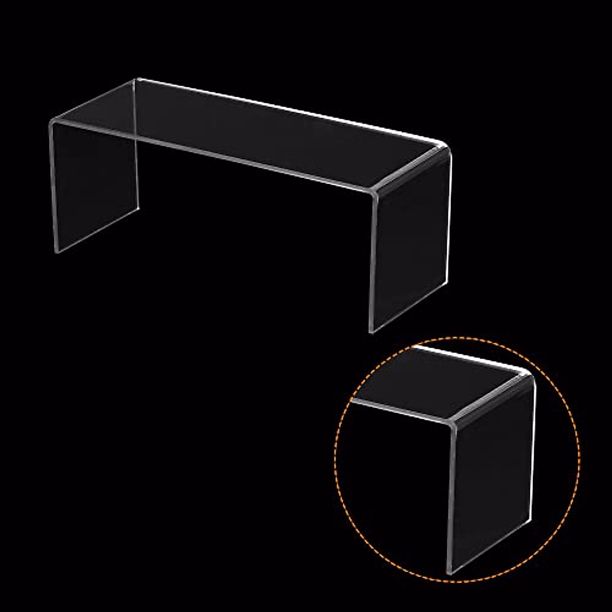 uxcell Shoes Display Stand Rack, 220x80x85mm Acrylic Storage Shelf Holder Clear 2 Pcs