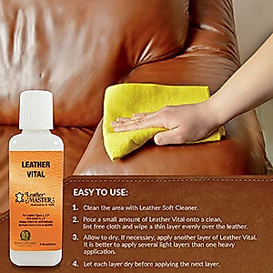 Leather Master Leather Vital Softener and Revitalizer (250ml) - These Products Condition, Protect, Polish, and Repair. Add to Cleaner Kit for Detailing Accessories or Car Seat Interior