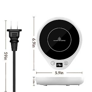 Coffee Mug Warmer, Coffee Warmer & Cup Warmer for Desk 2-12 Hrs Timer, 4H Auto Shut Off - Electric Cup Warmer with 3-Temperature Settings, Beverage Warmer for Office & Home Use (White)