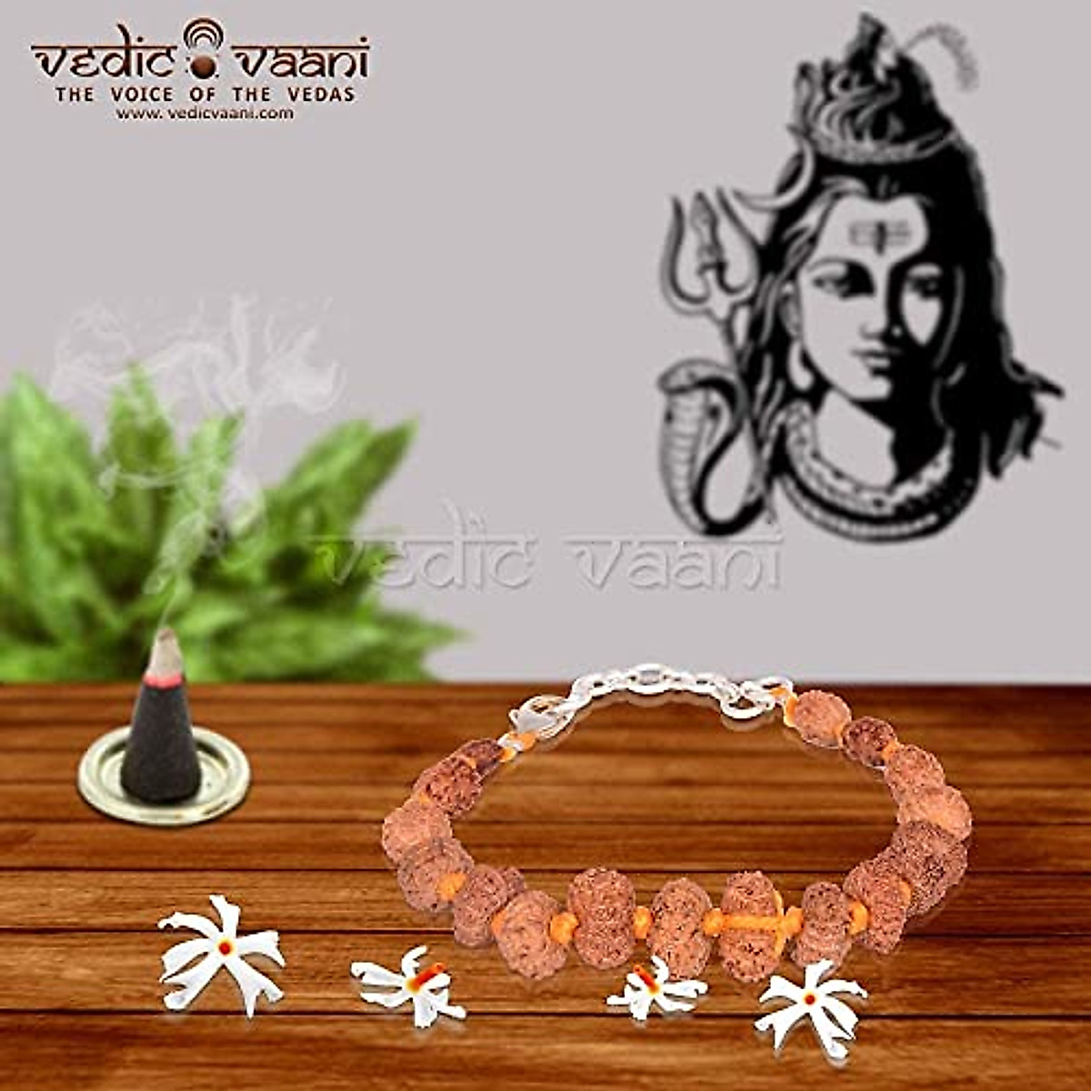 Vedic Vaani Certified 1-14 Mukhi Siddhi Java Rudraksha Bracelet | 1-Face Ek Mukhi Ganesha Vighnaharta Rudraksh Locket (Pack of 2)