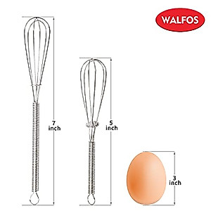 Mini Whisks Stainless Steel, Small Whisk 2 Pieces, 5in and 7in Tiny Whisk for Whisking, Beating, Blending Ingredients, Mixing Sauces