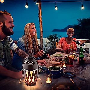 Tioneger Flame Outdoor Bluetooth Speakers, LED Table Lamp Speaker, Bluetooth 5.0 Flame Light Speaker, Portable Wireless Waterproof Outdoor/Indoor LED Flickers Speaker with Handle, Gifts for Men Women