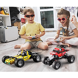 STEM Building Toys Remote Control Car Boys Girls Birthday Xmas Gifts Aged 6 7 8 9 10＋Early Science Engineering Learning Technic Sets Buggy 522 pcs
