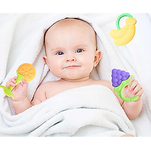 Baby Teething Toys 6 PCS BPA Free Silicone Baby Teethers, Freezer Safe Organic Infant Teething Toys Soft & Textured for Natural Brain Development