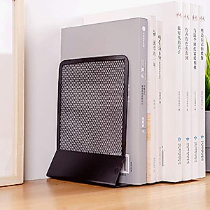 Office Bookends Metal Black Bookends，Book Stands Lightweight & Durable Book Holders Non-Slip Book Ends，for Book Divider Stopper Holders Desk Bookends Decorative bookends