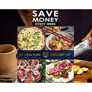 KUMA Professional Damascus Knife - 8 Inch Japanese Chef Knife, AUS10 Core - Corrosion And Stain Resistant - G10 Handle & Sheath Made Of Hardened Carbon steel