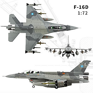 Lose Fun Park 1:72 Military Model Plane F-16D Alloy Fighter Plane Model,Model Airplane for Collection and Gift