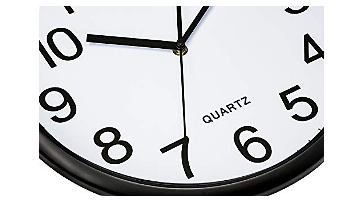 Bernhard Black Wall Clocks 2 Pack - Silent, Easy Read 10-Inch Style