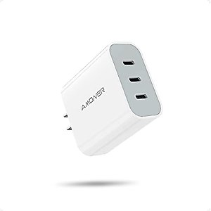 USB C Charger, Amoner 35W iPhone Charger, 3-Port Type C Wall Charger with PD 3.0 Power Delivery Adapter for iPhone 14/13/12/12 Pro/12 Pro Max/12 Mini/11,Galaxy,Pixel 4/3 and More