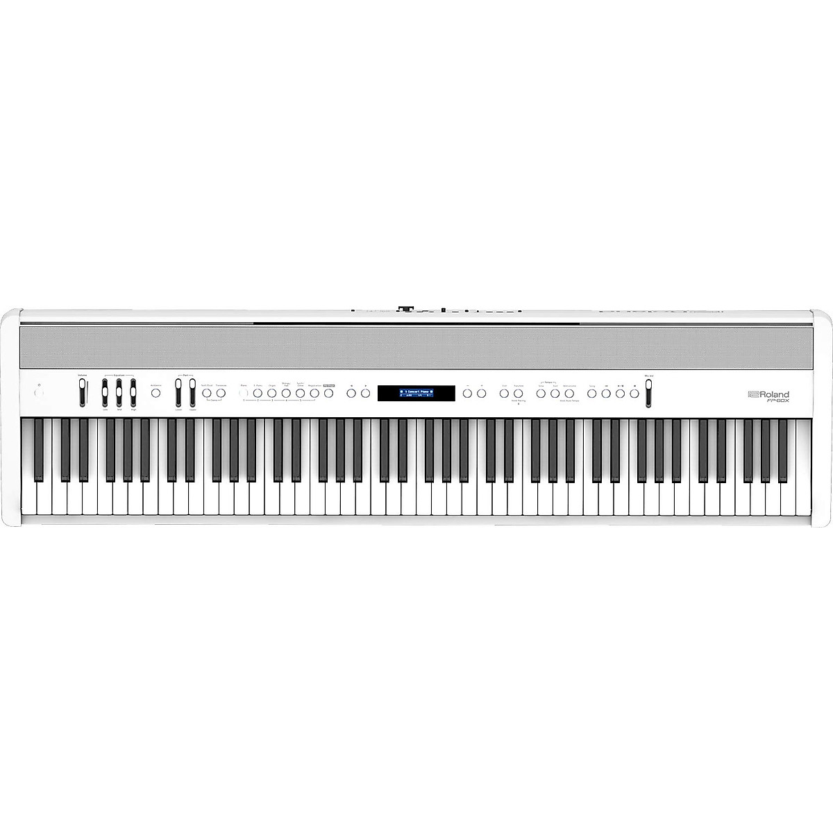 Roland FP-60X 88-Key Digital Piano - White Bundle with Adjustable Stand, Bench, Deluxe Sustain Pedal, Instructional DVD, Online Piano Lessons, and Austin Bazaar Polishing Cloth - White