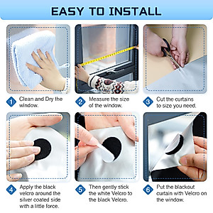 Oxdigi Portable Blackout Blind 118"x 57", 100% Blackout Curtains Shades with Hook& Loop Tabs, No Drill Cut to Any Size Temporary Window Cover for Travel, Bedroom, Baby Nursery Room, Dorm, RV, Skylight