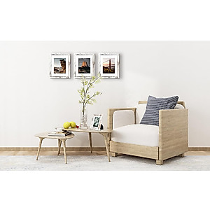 kennethan White 8x10 Picture Frame can Display 5x7 Picture with Mat or 8x10 Photo Without Mat on the Wall