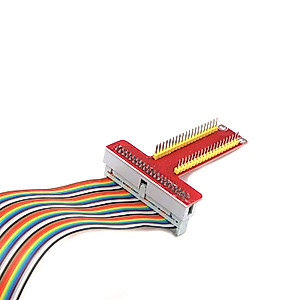 Quluxe 2 Set RPi GPIO Breakout Expansion Board + Ribbon Cable + Assembled T Type GPIO Adapter FC40 40pin Flat Ribbon Cable for Raspberry Pi B+ Kit