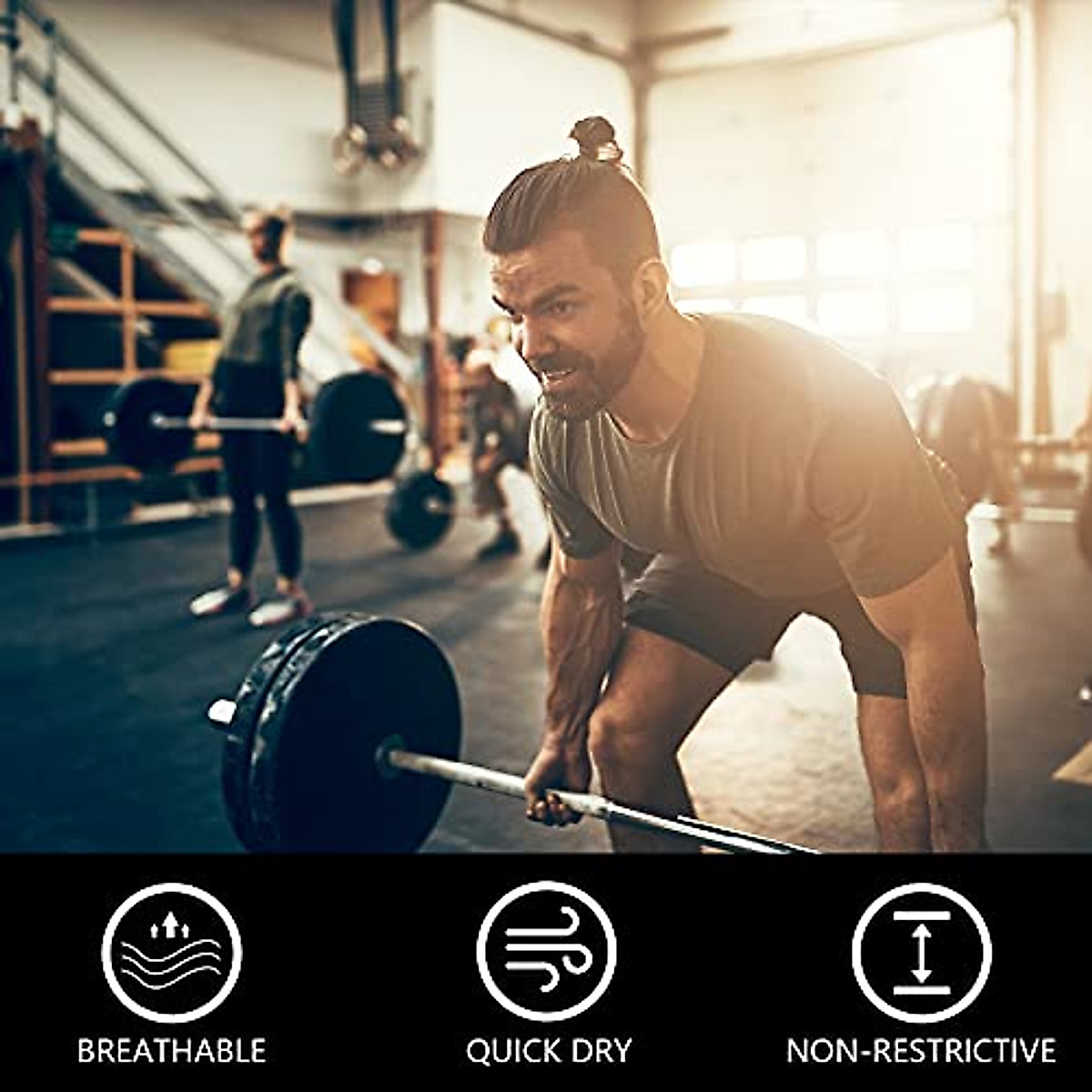 TVKSOM Workout Shirts for Men Quick Dry Moisture Wicking Athletic Active Gym Performance Short Sleeve Tee Tops