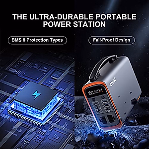 Portable Power Station, 240Wh Lifepo4 Generators for Home Use, 240W Emergency Power Supply, 75000mAh Outdoor Solar Generator for Travel, Camping, Emergency and CPAP