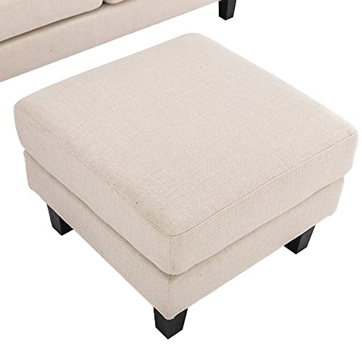 HomSof U-Shape Sectional Sofa Set for Living Room, Mid Century Modern Couch with Chaise and Ottoman, Beige