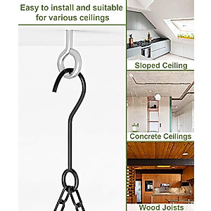 X Home 32-Inch Hanging Pot Racks for Kitchen Ceiling with 10 Removable Hooks, for Kitchen Storage & Organization, Ceiling Mounted, Black