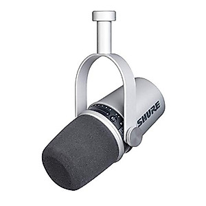 Shure MV7 USB/XLR Dynamic Microphone + SE215 Professional in-Ear Headphones for Podcasting, Recording, Streaming & Gaming, Built-in Headphone Output, Voice-Isolating Technology - Silver/Clear