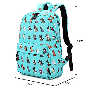 Abshoo Cute Lightweight Dog Backpack for Girls and Boys Kids School Backpacks (Dog Teal)