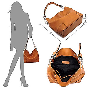 Fashion Hooked Single Strap Classic Hobo Bucket Bag Purse Womens Satchel Classic Handbag (Nude)