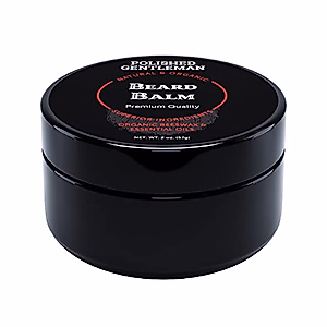 Beard Balm & Mustache Wax for Men - Beard Moisturizer with Organic Beeswax & Essential Oils - Hair Pomade & Hair Balm - Beard Polishes, Softener, Condition & Styling for Men's Grooming (2oz)