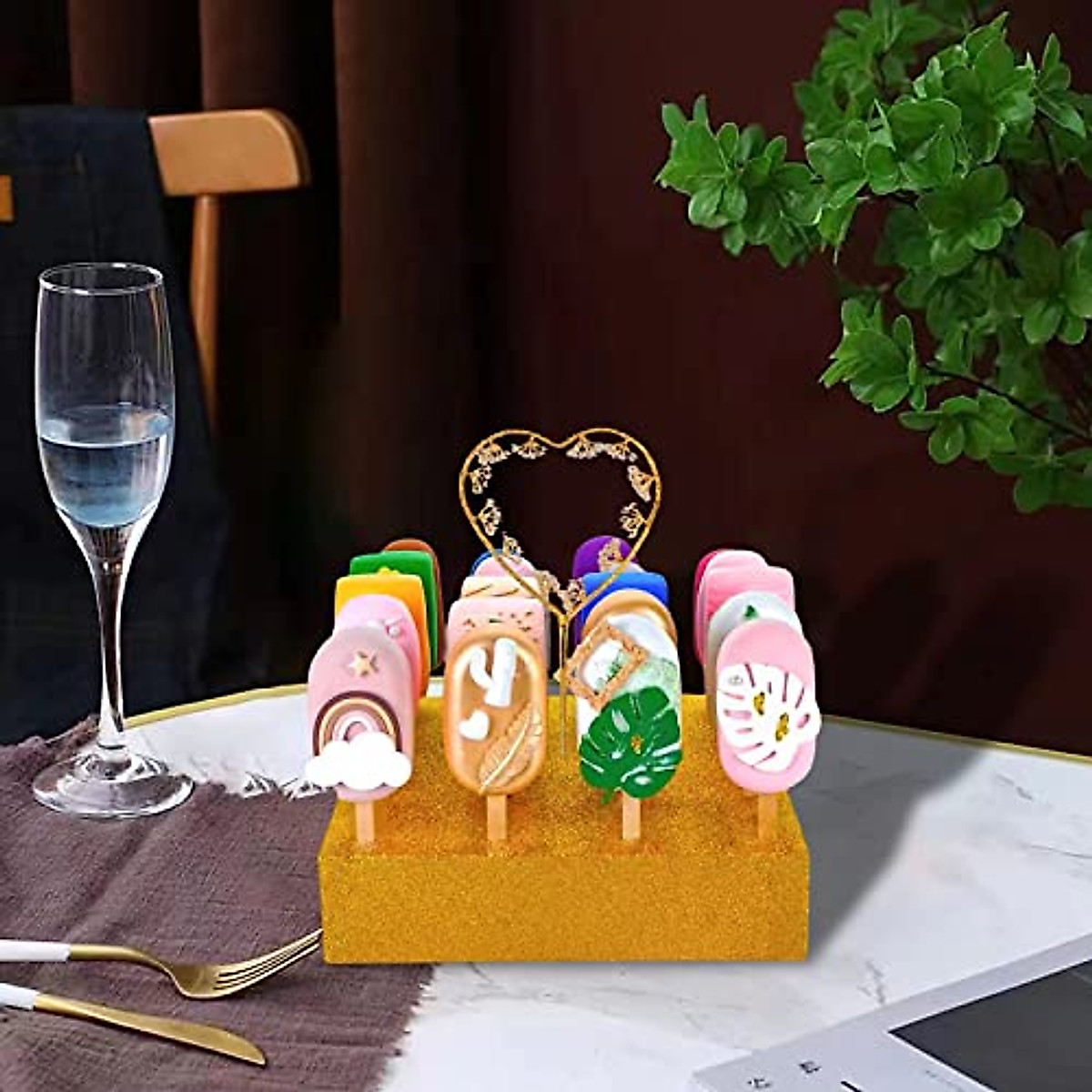 RomanticBaking 1 Pack 10Inch Foam Cake Pop Stand Display Cakesicle Stand Push Cake Pop Stand Foam Cake Dummies Dessert Table Party Decorations