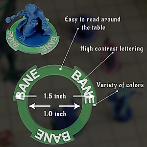 CZYY Upgraded Condition Rings 96 PCS Status Effect Markers in 24 Conditions & Spells Magic Book Storage Box Great DM Tool for Dungeons & Dragons, Pathfinder, D&D and RPG Miniatures