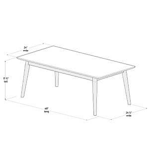 Plank+Beam 48 Inch Mid Century Modern Coffee Table, Wood Coffee Tables for Living Room, Rectangular Center Table, Occasional Table for Small Spaces, Pecan