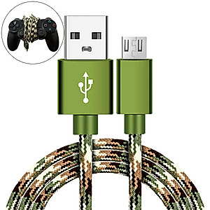 Micro USB Fast Charging Cable 4 Ft, Compatible with Playstation 4 PS4 Dual Shock 4 Controller CAMO Camouflage