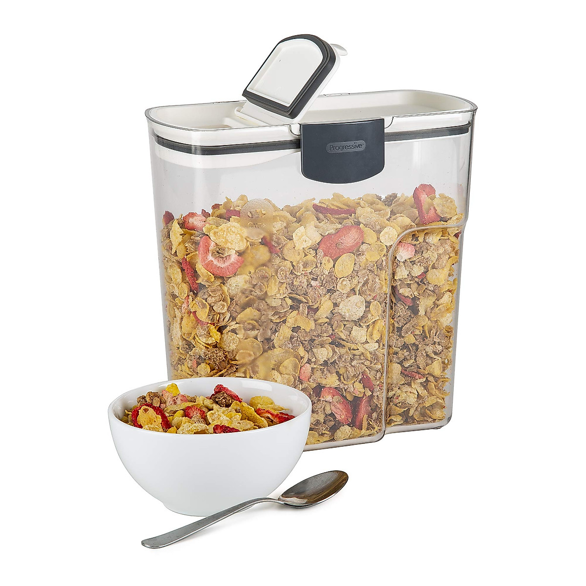 PrepWorks by Progressive 4.5-Quart Large Plastic Cereal Keeper Container with Airtight Lid and Measurement Markings, Clear