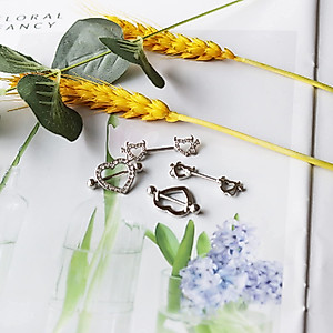 BODY16G CZCZ 2 Pairs 14G Heart Nipple Ring 316L Surgical Steel Nipple Barbell Demon Nipple Rings Body Piercing Jewelry CZ Inlay Nipple Piercing Retainer for Women Men