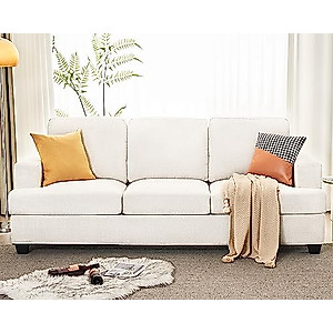 VanAcc Sofa, Comfy Sofa Couch with Extra Deep Seats, Modern Sofa- 3 Seater Sofa, Couch for Living Room Apartment Lounge, Beige Chenille