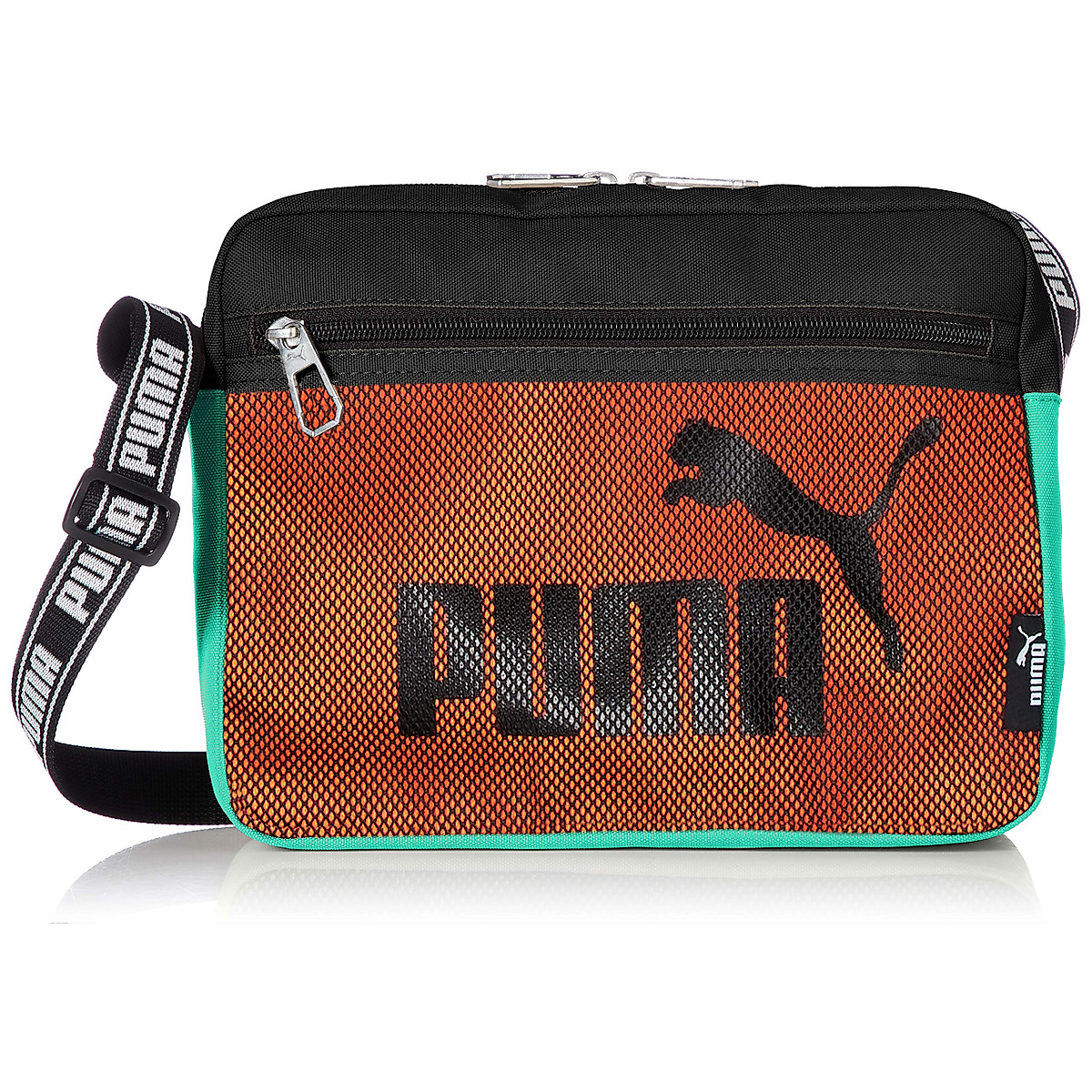 Puma J20054 Vogel Horizontal Mini Shoulder Bag, Orange Turquoise