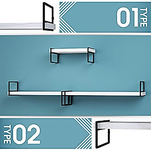 Minggoo Floating Shelves Wall Mounted Set of 3 (White)