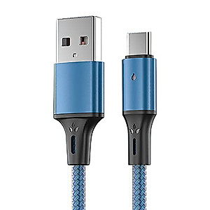 BGNTBUK Type C to Type C Cable 3A Super Fast Charge Braided Alloy LED Front Light Data Cable Suitable for Type C Charging Cable Usb3 Extension Cable 25 Ft