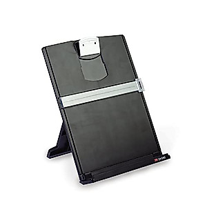 3M Desktop Document Holder Copy Holder, Adjustable Clip Holds Portrait and Landscape Documents for Easy Viewing, Bottom Ledge Has Lip to Keep up to 150 Sheets Securely in Place, Black (DH340MB)