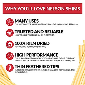 Nelson Wood Shims, 8-Inch DIY Shims, 24-Pack