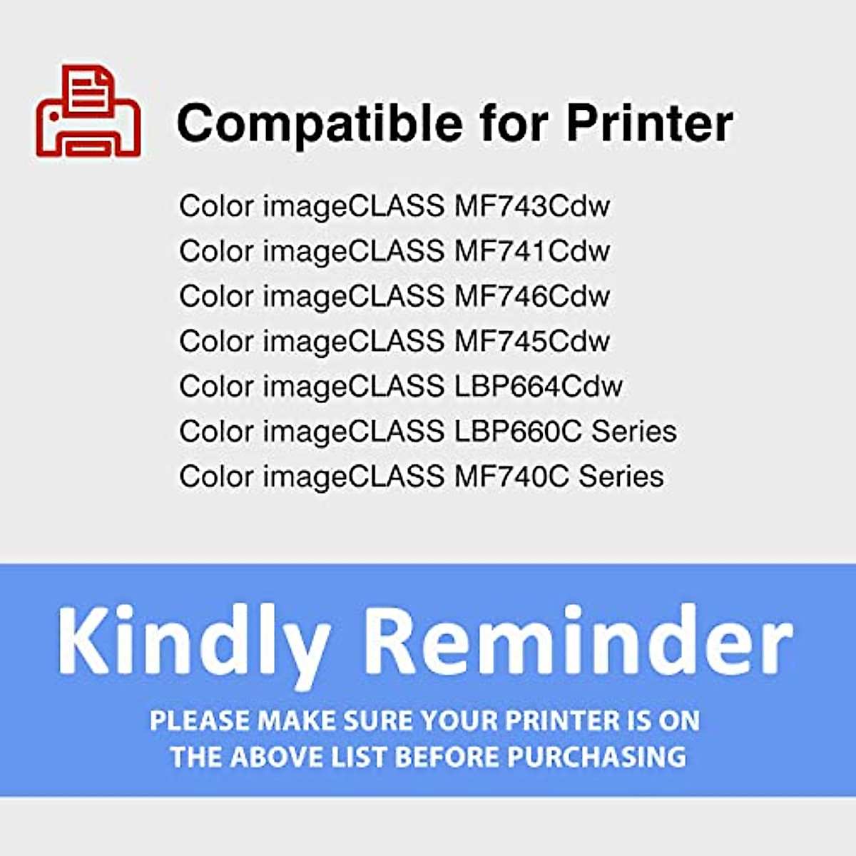 055 055H Toner Cartridge 4 Pack Compatible Replacement for Canon Cartridge 055 055H Color ImageCLASS MF743Cdw MF741Cdw MF745CdwMF746Cdw LBP664Cdw Printer |Black Cyan Magenta Yellow|