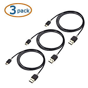 Cable Matters 3-Pack USB to USB C Charging Cable 3.3 ft with 3A Fast Charging in Black for iPhone 16/15, Samsung Galaxy S23 Ultra, S23, S22, Note 20, LG G8, Google Pixel 7a, iPad Pro, Nintendo Switch