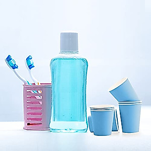 Turbo Bee 300Pack 3oz Disposable Paper Cups,Hot/Cold Beverage Drinking Cup，Small Blue Paper Cups for Bathroom and Mouthwash…