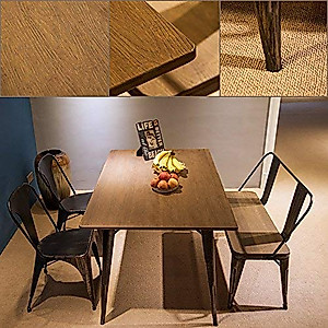 Merax Antique Style Rectangular with Metal Legs 59''x 36'', Distressed Black, Only Table Not Include Bench or chairs