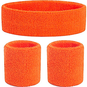 80s Sweatband, Sports Headband and Wristbands, Sweat Bands 80s Neon Colors, 80s Party, Sweatbands for Women, Colorful Sweatband Set