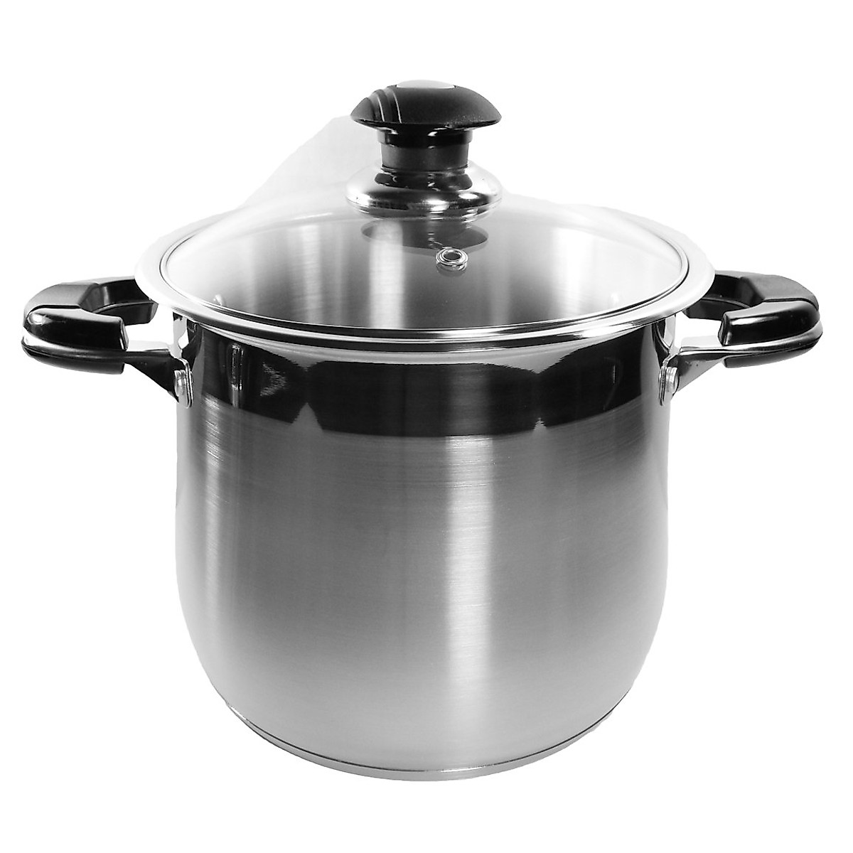 10 Qt Stock Pot 18/10 Stainless Steel Super Double Capsulated Bottom w/Glass Lid