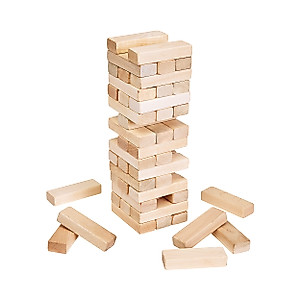 Pennsylvania Woodworks Maple Tumble Tower Game - Heavy Duty Timber Tower Wooden Block Set - Stackable Hardwood Blocks - Tabletop & Outdoor Family Games - Maple Hardwood