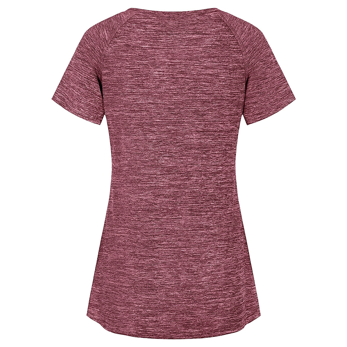 Helloacc Womens Scoop Neck Short Sleeve Yoga Top Loose Fit Sport Workout T Shirt Wine Red